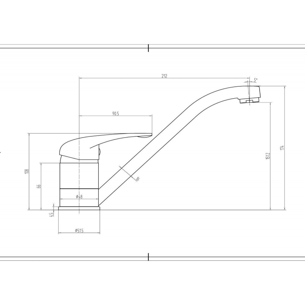 Single Lever Kitchen Monobloc Mixer - GKT005