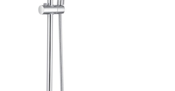 Round Chrome Thermostatic Shower Mixer with Rigid Riser Rail Kit - GSH803