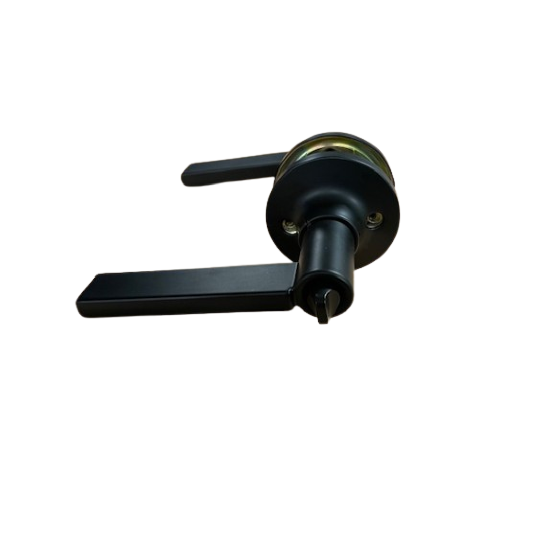 Black Flat Bar Privacy Handle Set 25mm Tube Latch - W5176