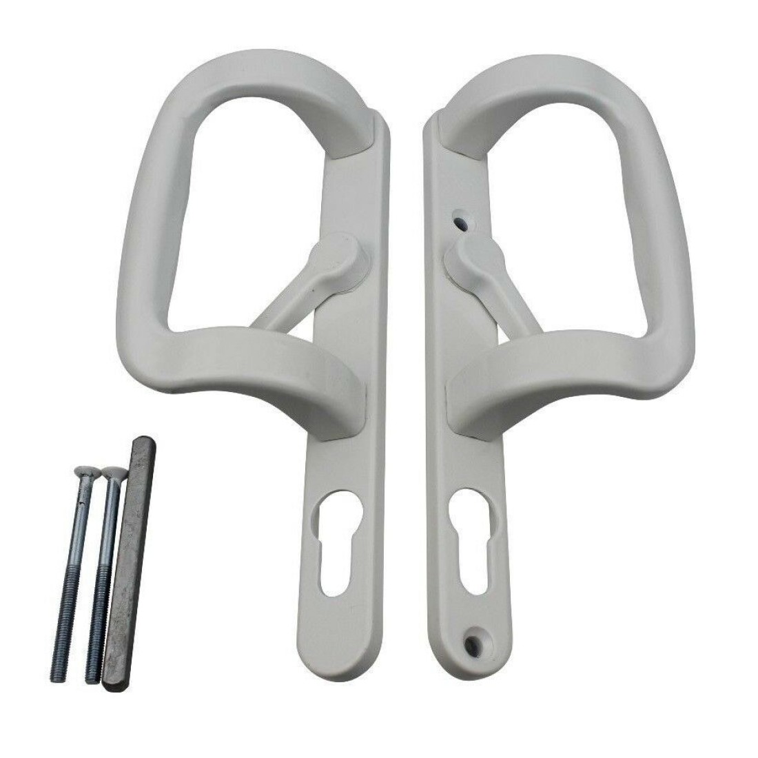 UPVC Inline Patio Door Handle XL Locking White - XL/L/W
