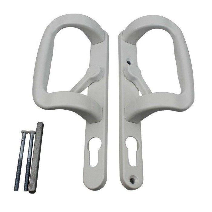 UPVC Inline Patio Door Handle XL Dummy White - XL/D/W