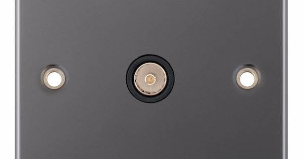 Black Nickel & Black Insert 1 Gang TV/FM Co-Axial Aerial Socket Outlet ...