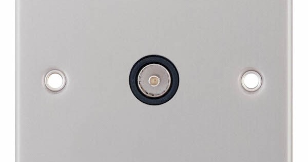 Satin Chrome & Black Insert 1 Gang TV/FM Co-Axial Aerial Socket Outlet ...