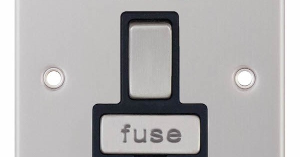 Satin Chrome & Black Insert DP Switched Fused Connection Unit & Neon ...