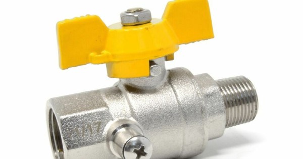 Gas Test Point Ball Valve 3/8" BSP TM x 1/2" BSP F Brass - BV3812TP