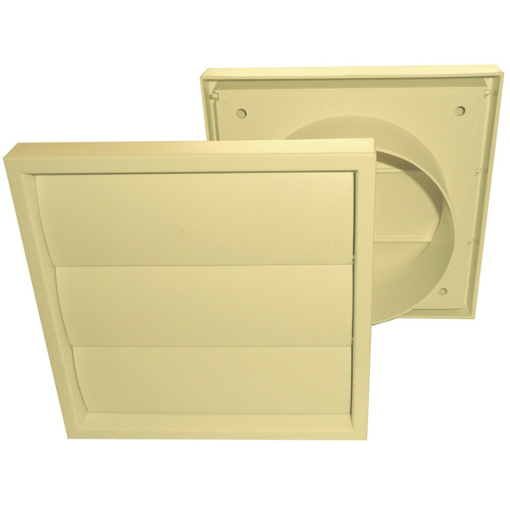 Wall Outlet Gravity Flap 100mm Carnival Cream - 7099121